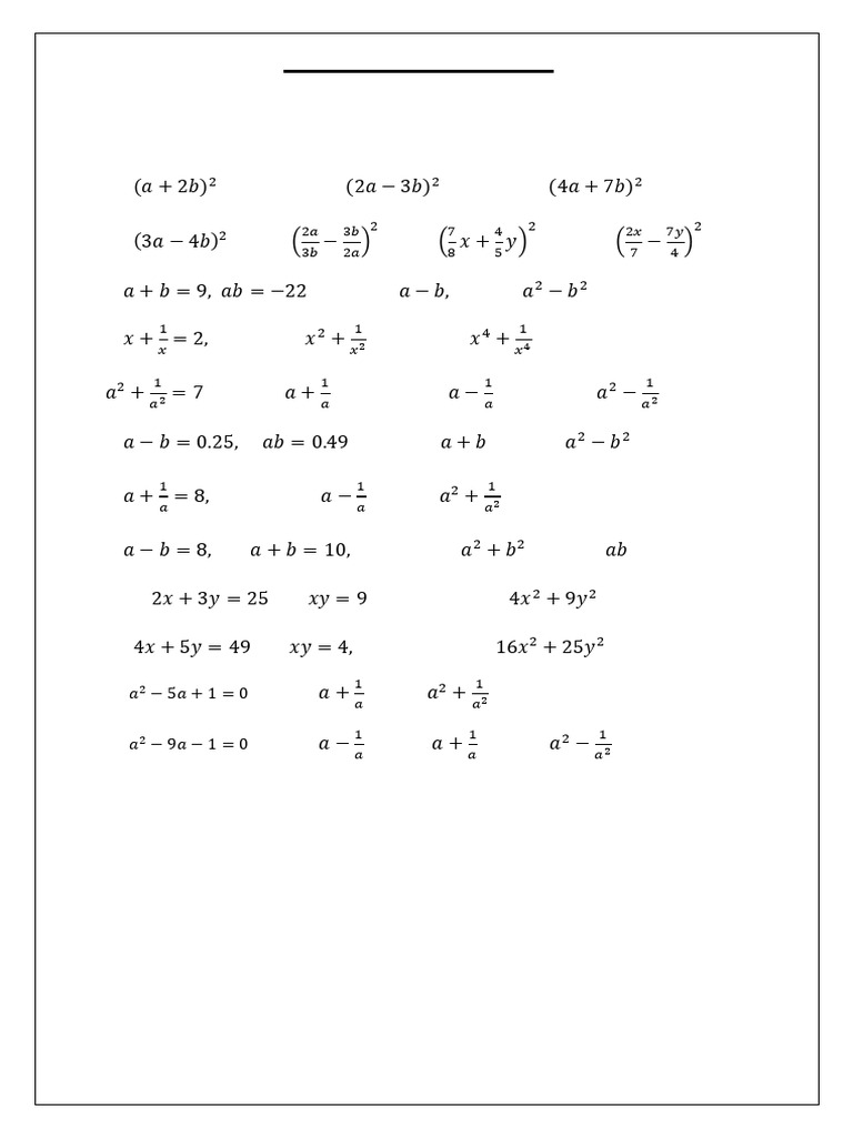 9th ICSE Maths Worksheet | PDF