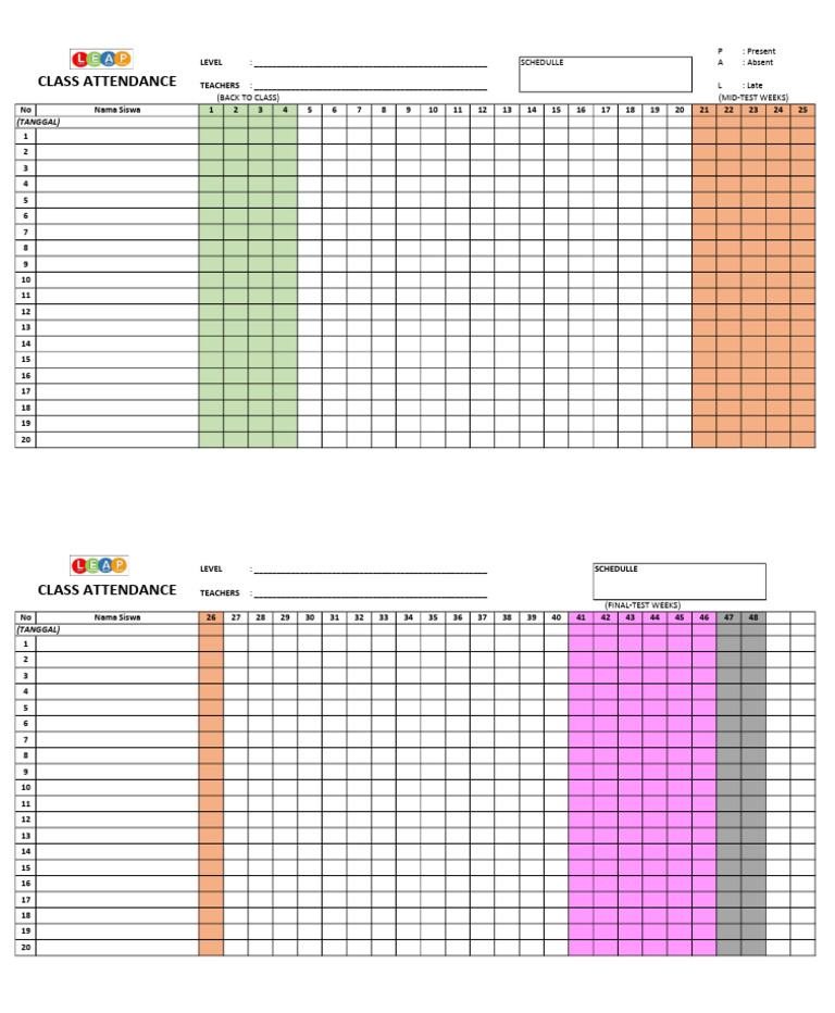 Class Attendance Sheet | PDF