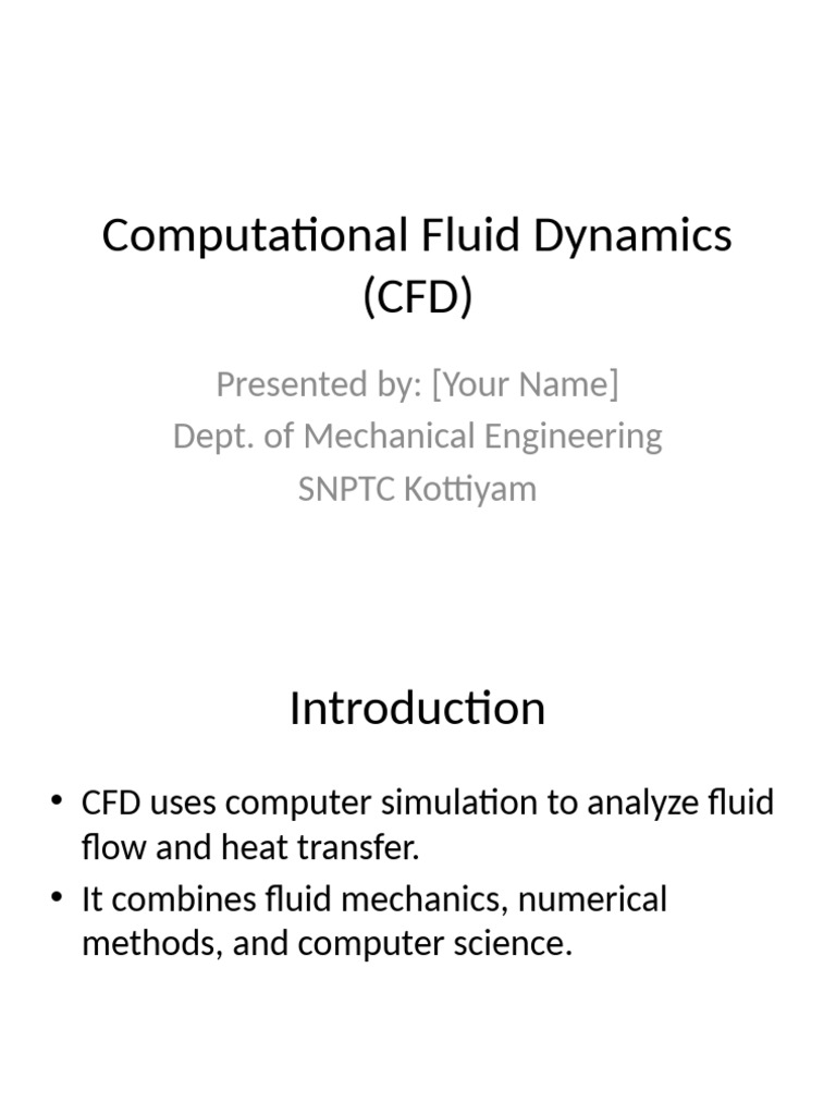 CFD Seminar Presentation | PDF