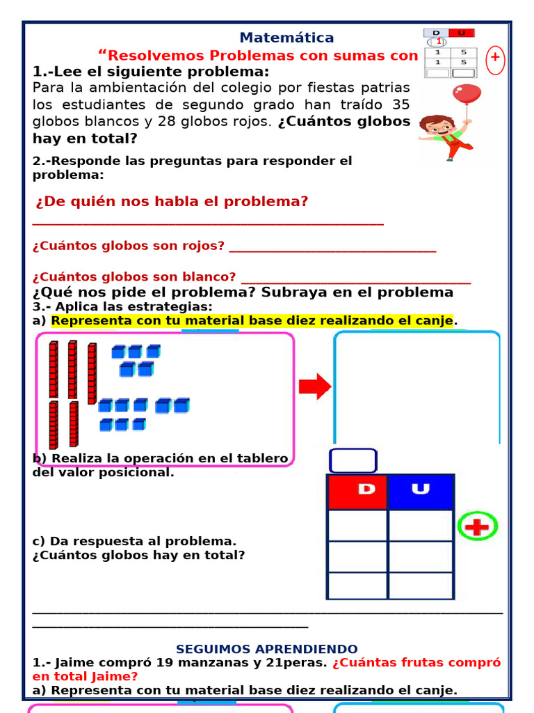 Sumas con Canje: Problemas Resueltos | PDF