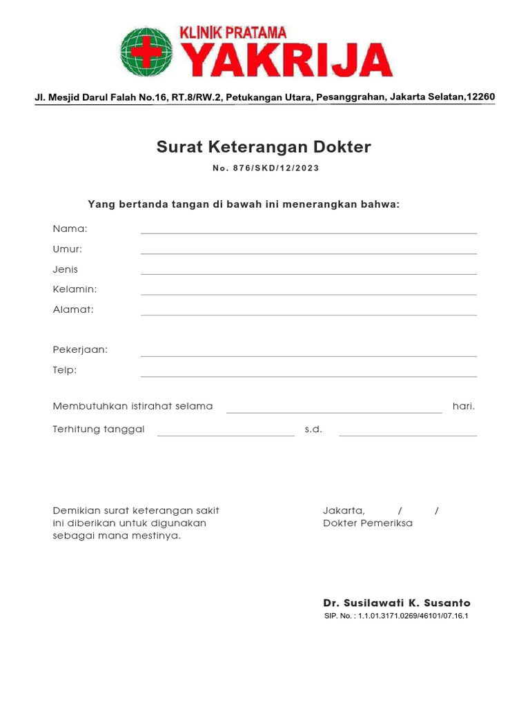 Surat Keterangan Dokter Minimal Putih Abu - 20231217 - 160725 - 0000 | PDF