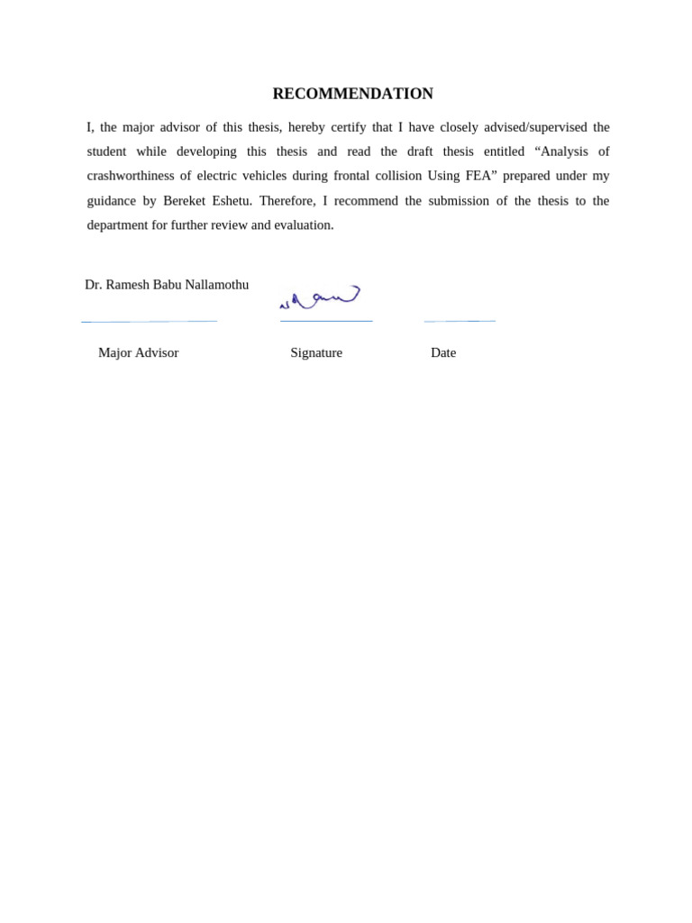 Signed Recommendation | PDF | Thesis | Evaluation