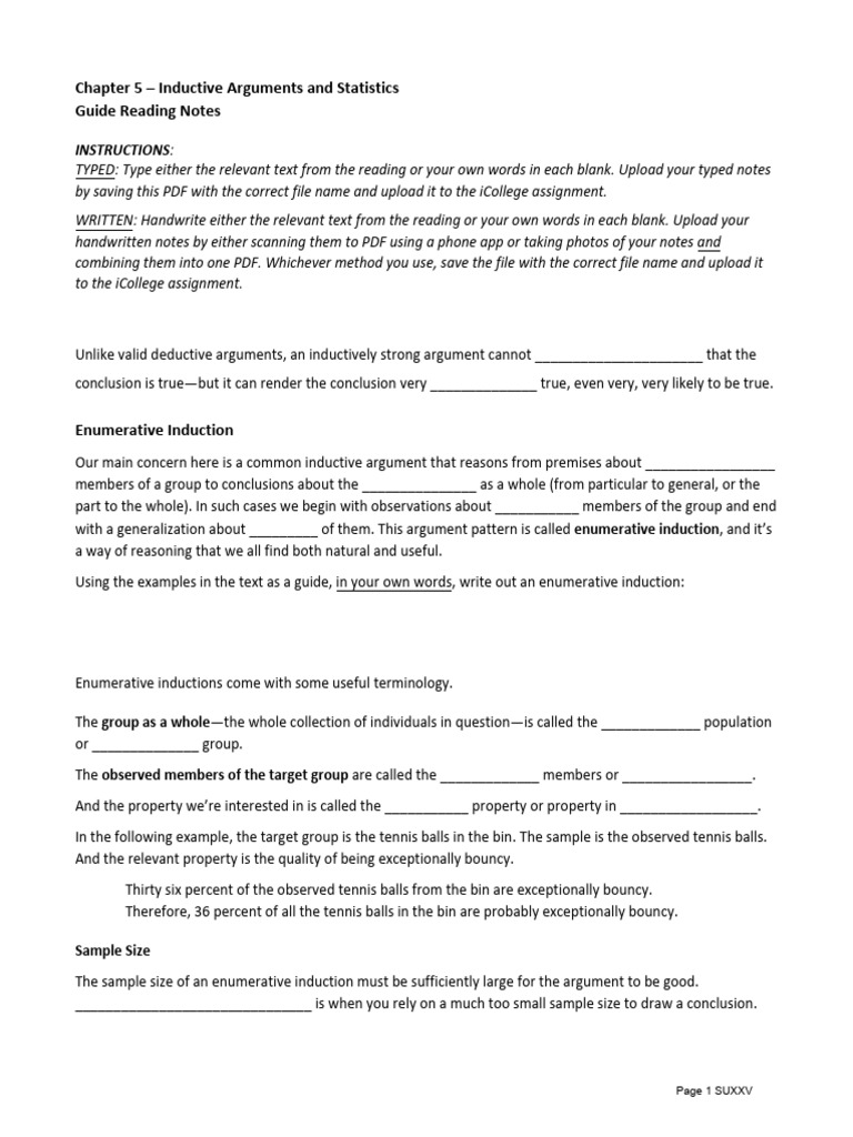 Notes - Chapter 5 - 002913040 | PDF | Inductive Reasoning | Argument