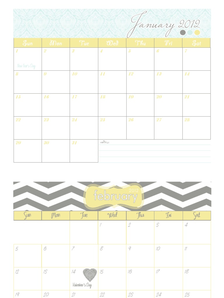 2012 Calendar | PDF