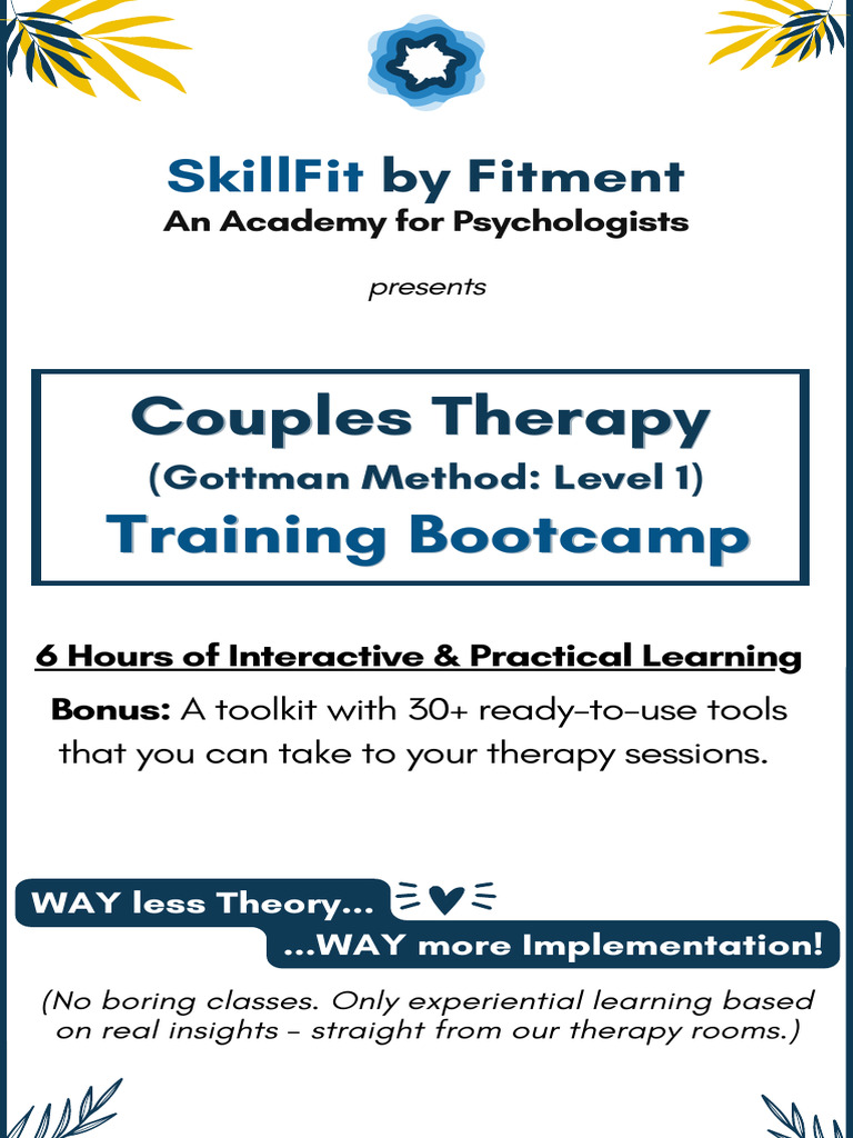Gottman Method Couples Therapy Bootcamp | PDF | Psychotherapy ...