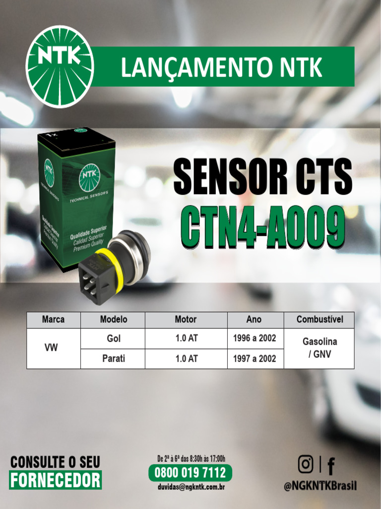 Lançamento Sensor CTS NTK para VW Gol e Parati | PDF