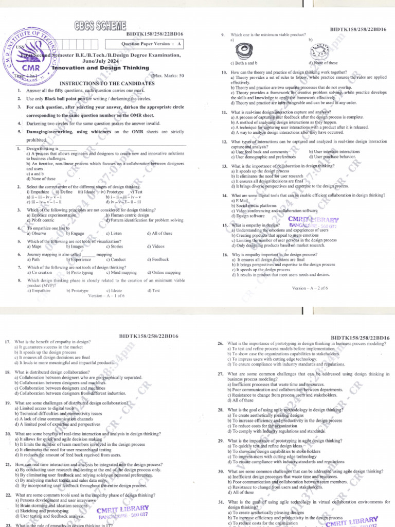 VTU Question Paper of BIDTK158 - BIDTK258 Innovation and Design ...
