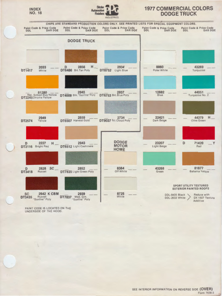 1977 Dodge Truck Paint - PPG | PDF | Car | Color