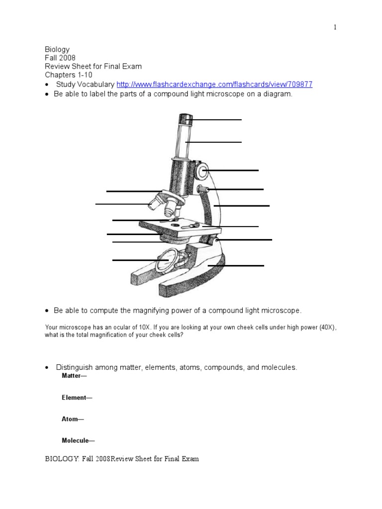 Biology Final Exam Review Sheet Fall 2008 | PDF | Dominance (Genetics ...