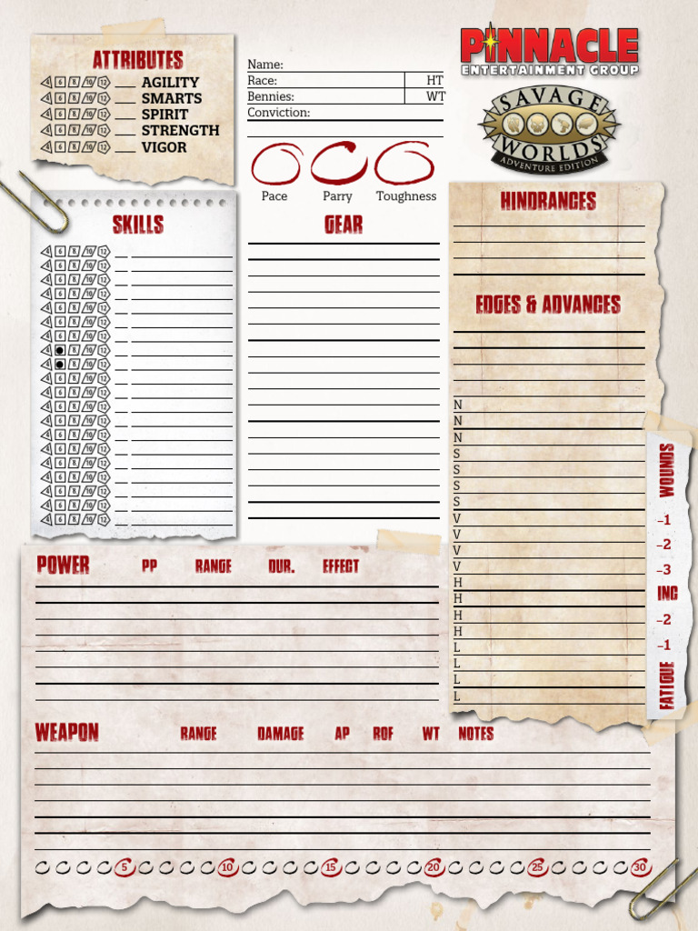 SWADE - Character - Sheet - Smart Soldier | PDF