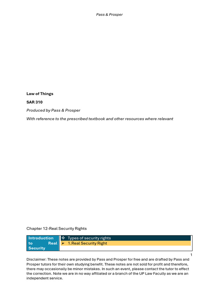 SAR 310 Pass and Prosper Exam Notes 250625 114918 | PDF | Foreclosure ...