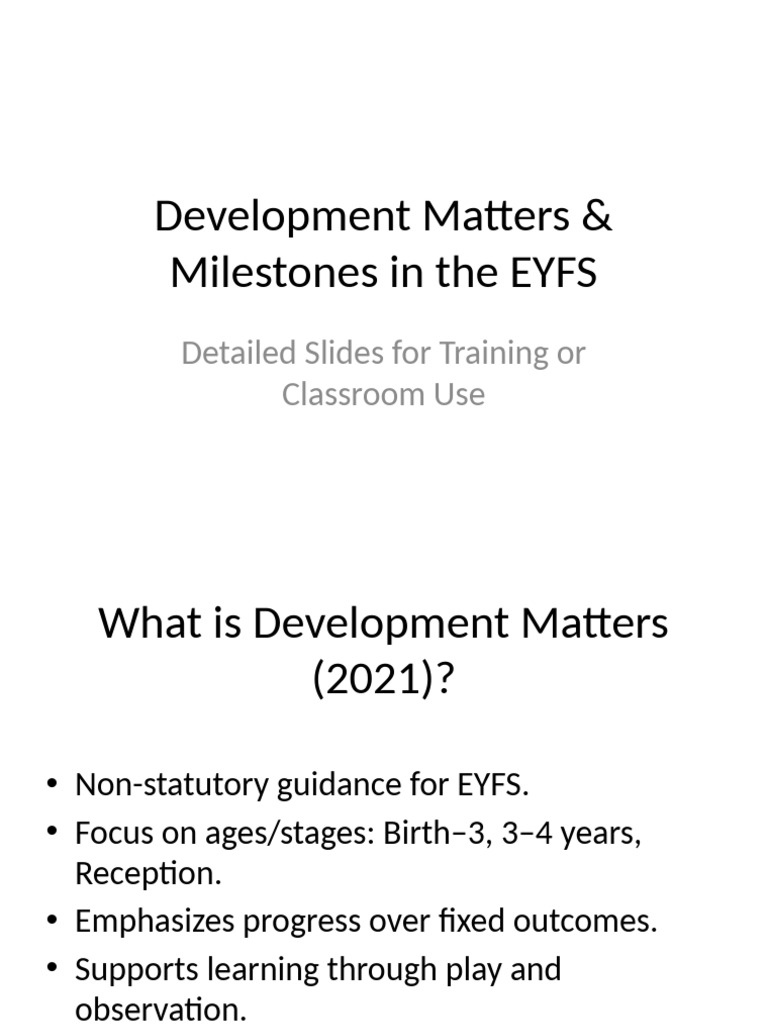 EYFS Development Matters Overview | PDF