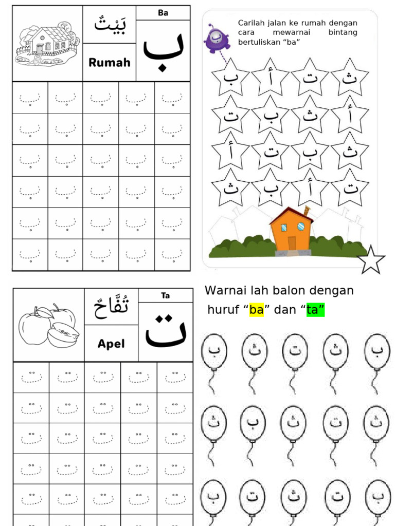 Mewarnai Huruf Ba dan Ta untuk Anak | PDF
