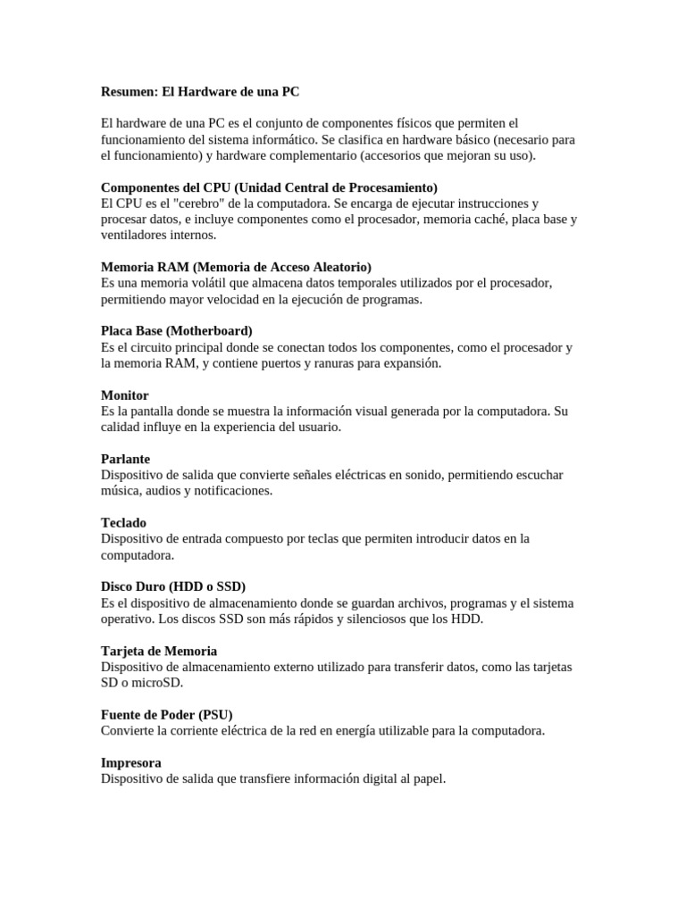 Resumen Arquitectura Software | PDF | Windows 10 | Hardware de la computadora