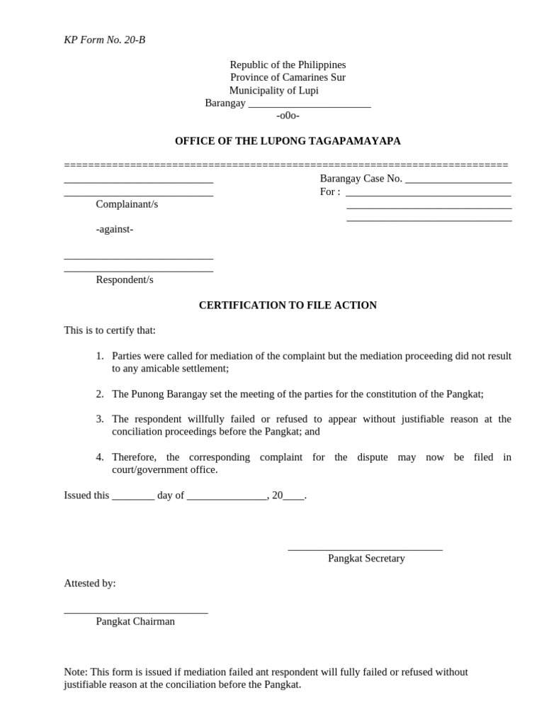 KP Form No. 20 B | PDF