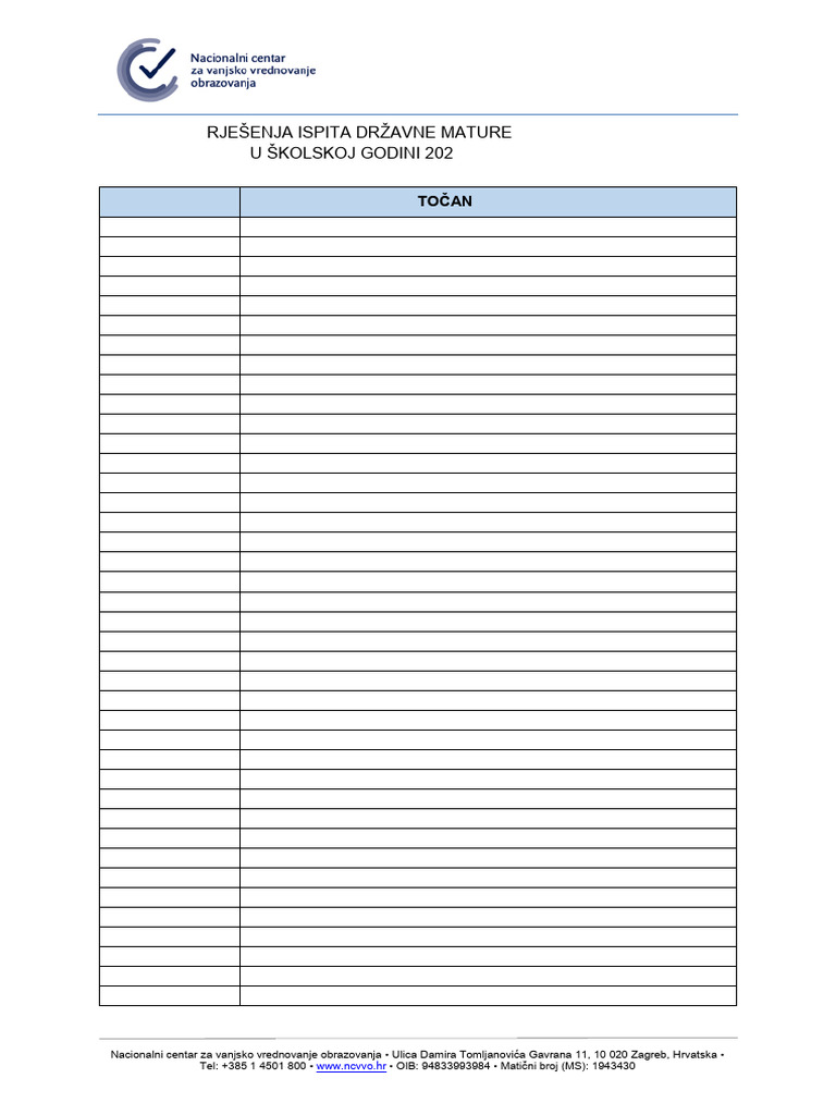 Kljuc Za Odgovore | PDF