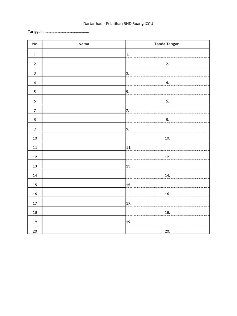 Absen Rapat ICCU | PDF