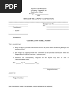 Barangay Certificate to File Action | PDF