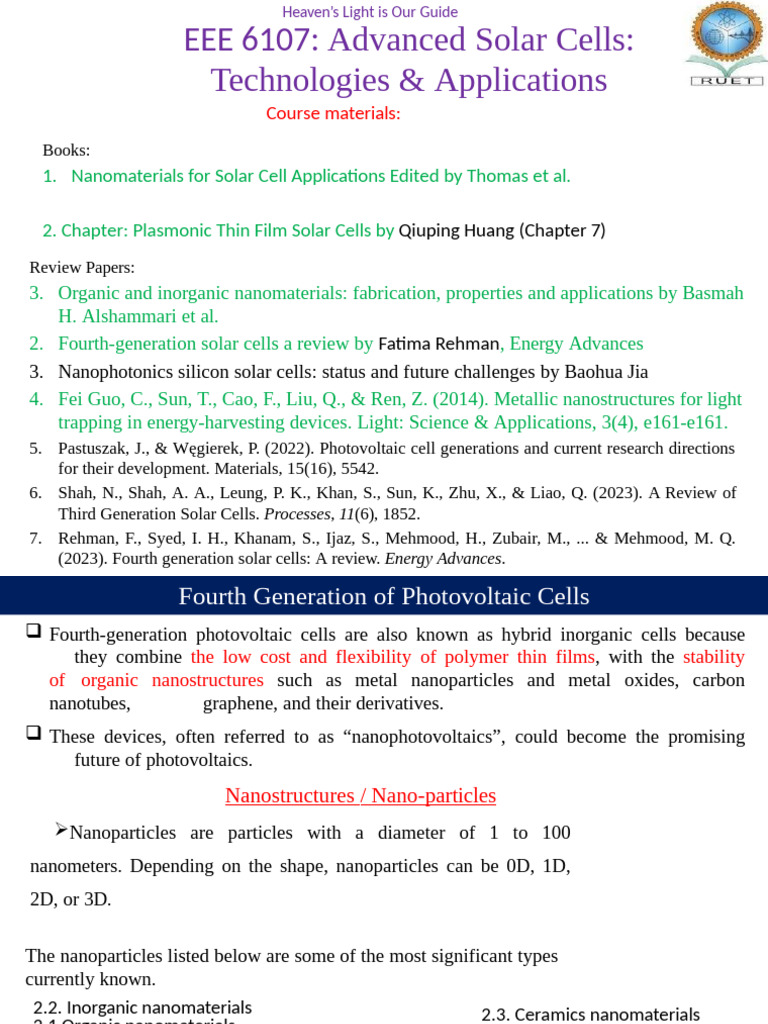 Fourth Generation Solar Cells Overview | PDF | Graphene | Solar Cell