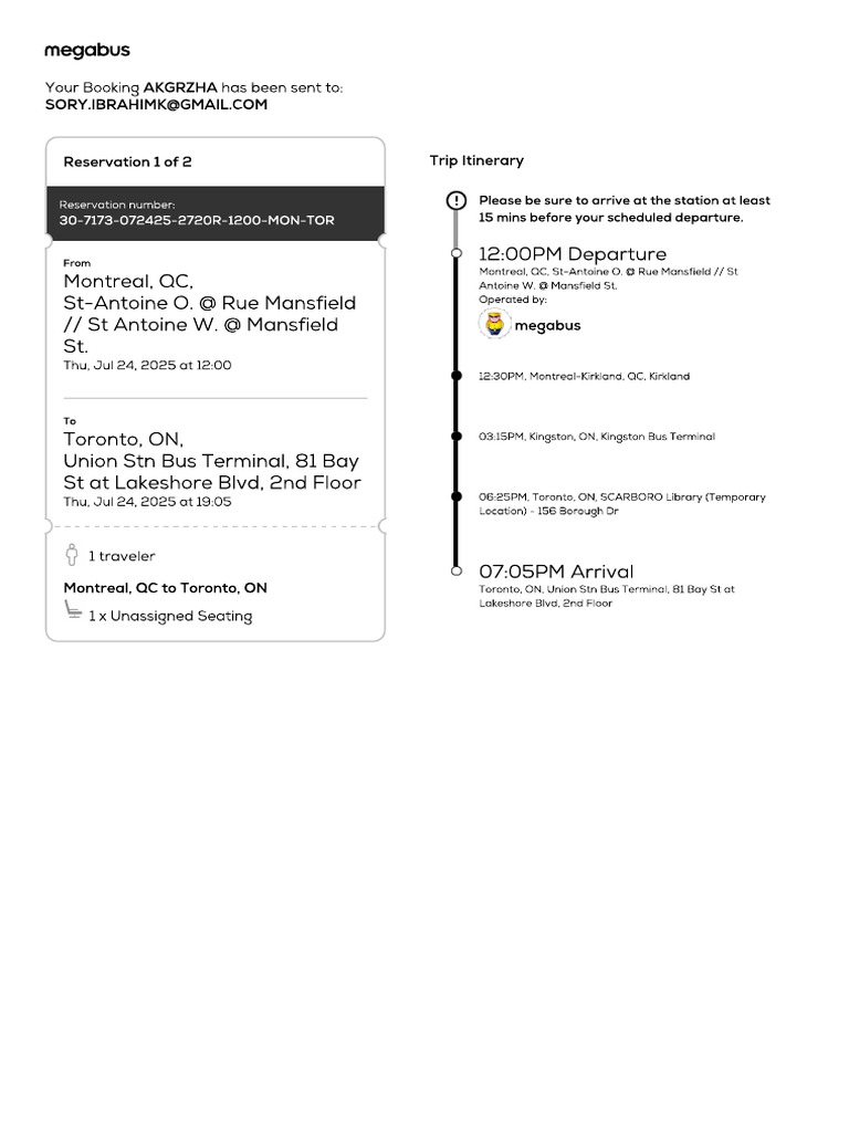 Booking Confirmation | PDF