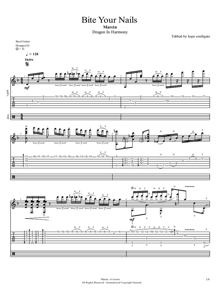 Bite Your Nails by Marcin, Tabbed by Kapeq | PDF | Guitar Family ...
