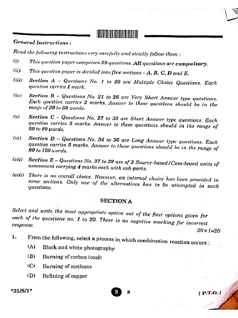 Science Paper 2025 | PDF