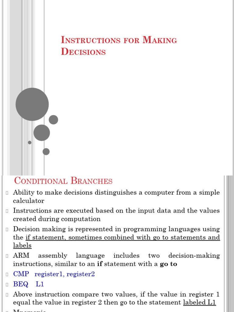 L5 - Instructions For Making Decisions | PDF | Control Flow | Computer Programming