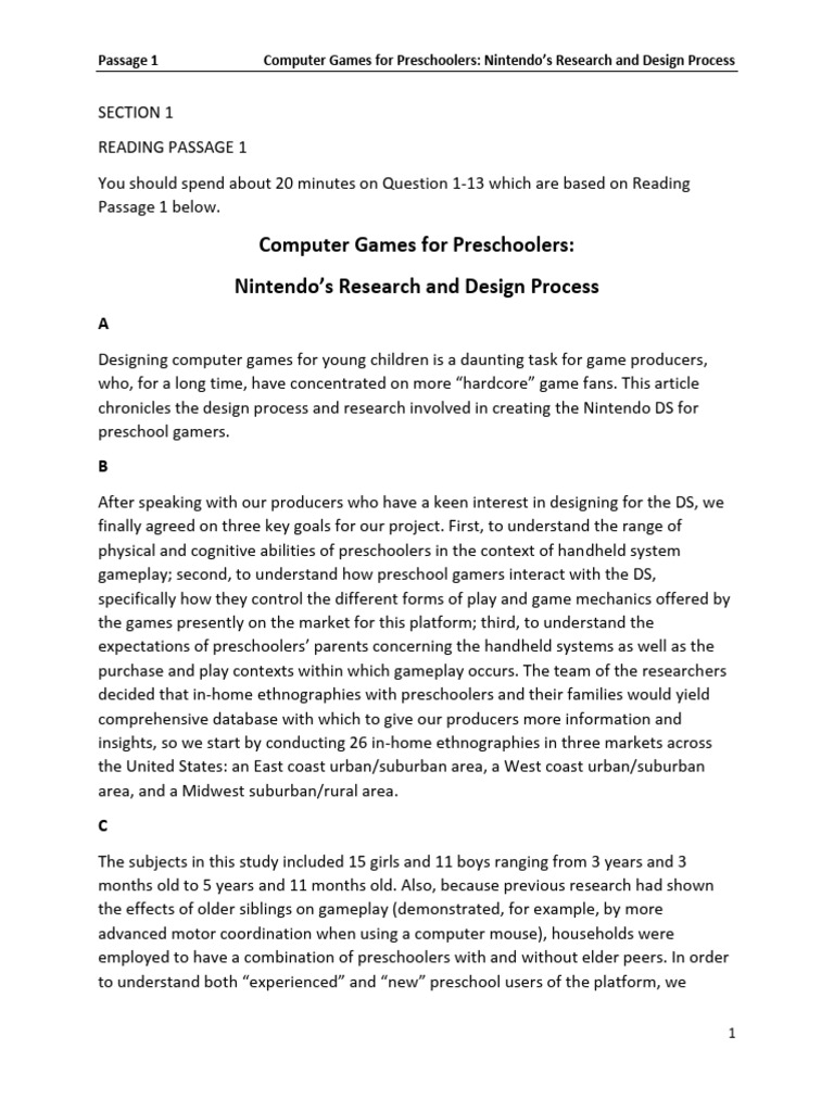 Nintendo's Preschool Game Design Insights | PDF | Video Games | Preschool