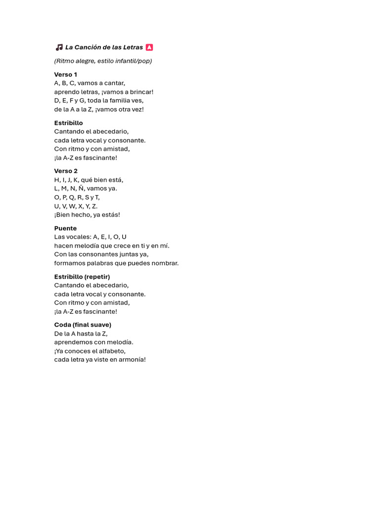 Cancion de Las Letras | PDF