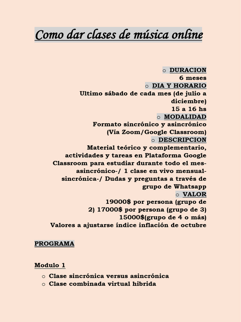 Como Dar Clases de Música Online | PDF