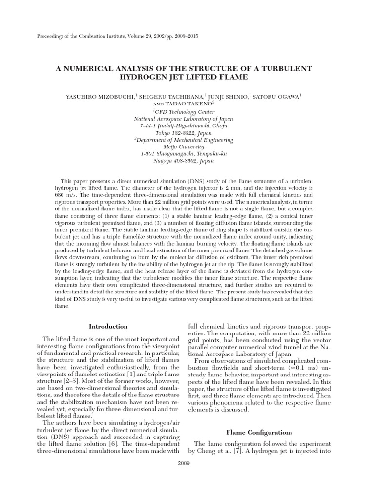 Turbulent Hydrogen Jet Flame Analysis | PDF | Turbulence | Combustion