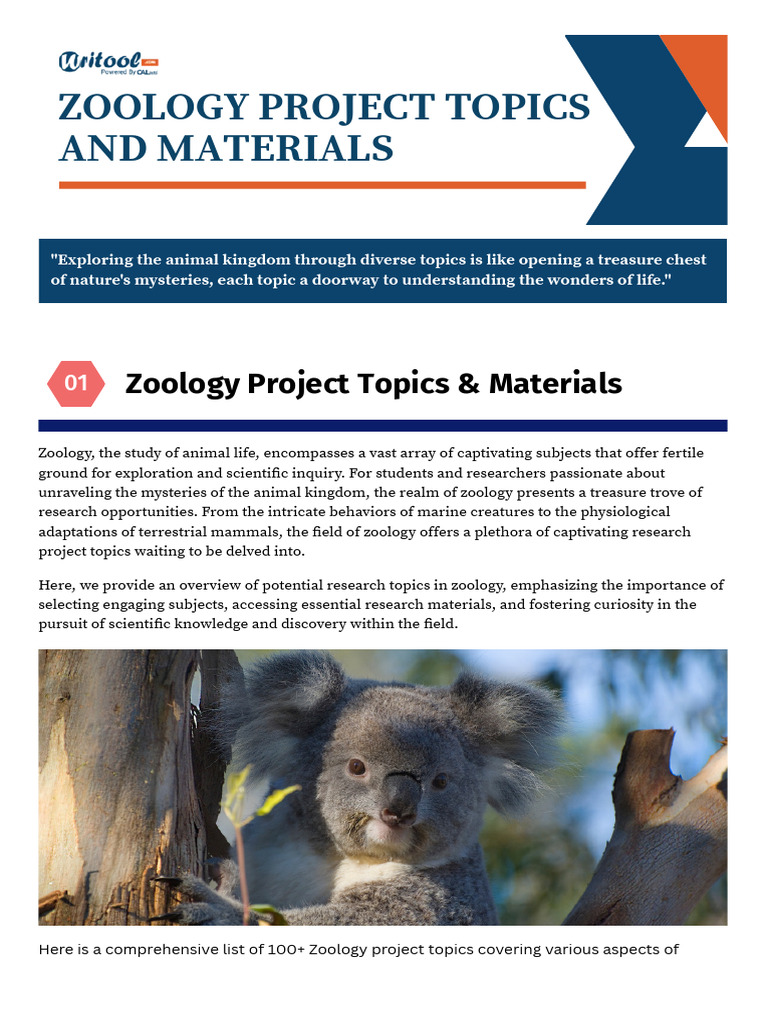 Zoology Project Topics and Materials PDF | PDF | Ecology | Conservation ...