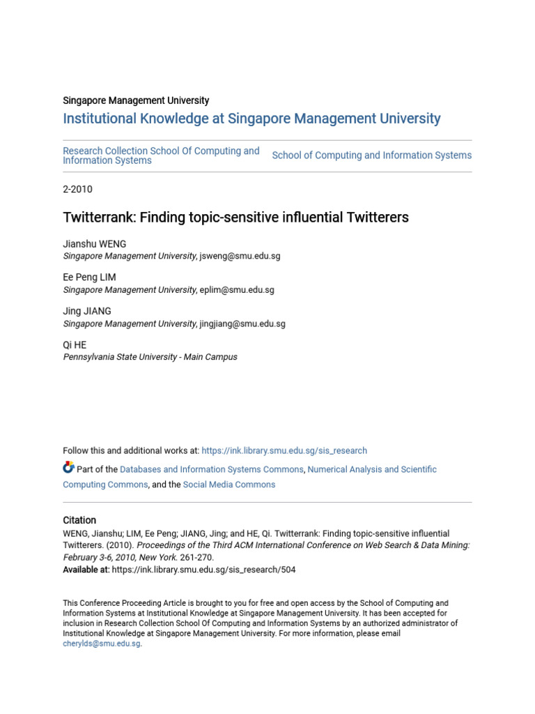 ASS4-Influence_paper1 | PDF | Information | Microblogging