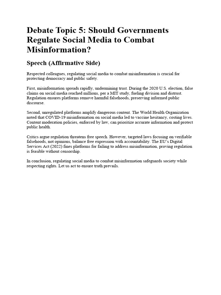 Debate Topic E | PDF