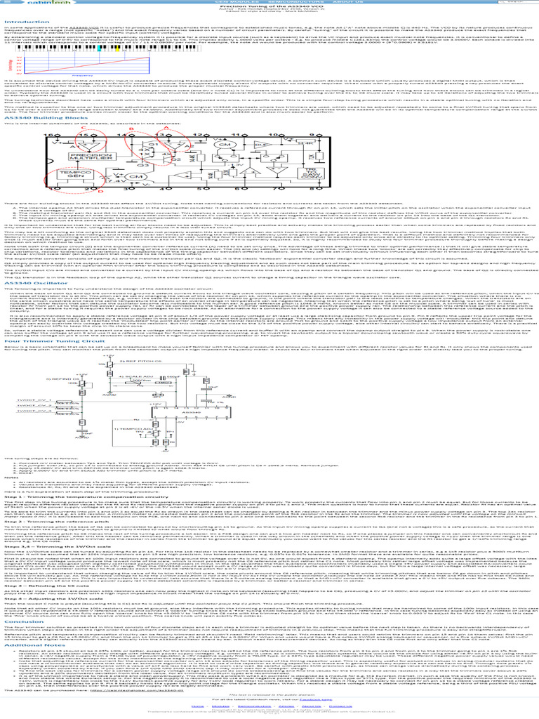 AS3340 VCO Precision Tuning Guide | PDF | Operational Amplifier | Power ...