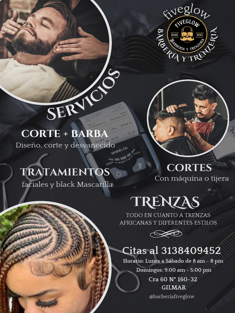 Flyer Barberia Five Glow Trenzas | PDF