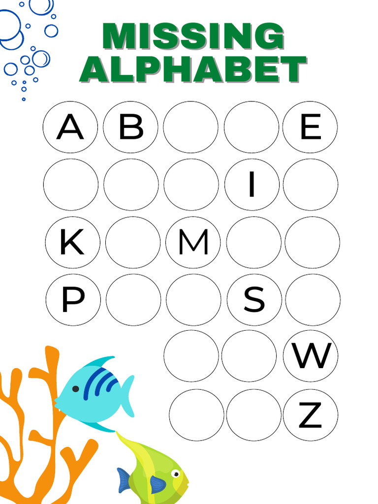 Colorful Fun Under The Sea Themed Missing Lowercase Alphabet Worksheet - 20250707 - 141232 ...