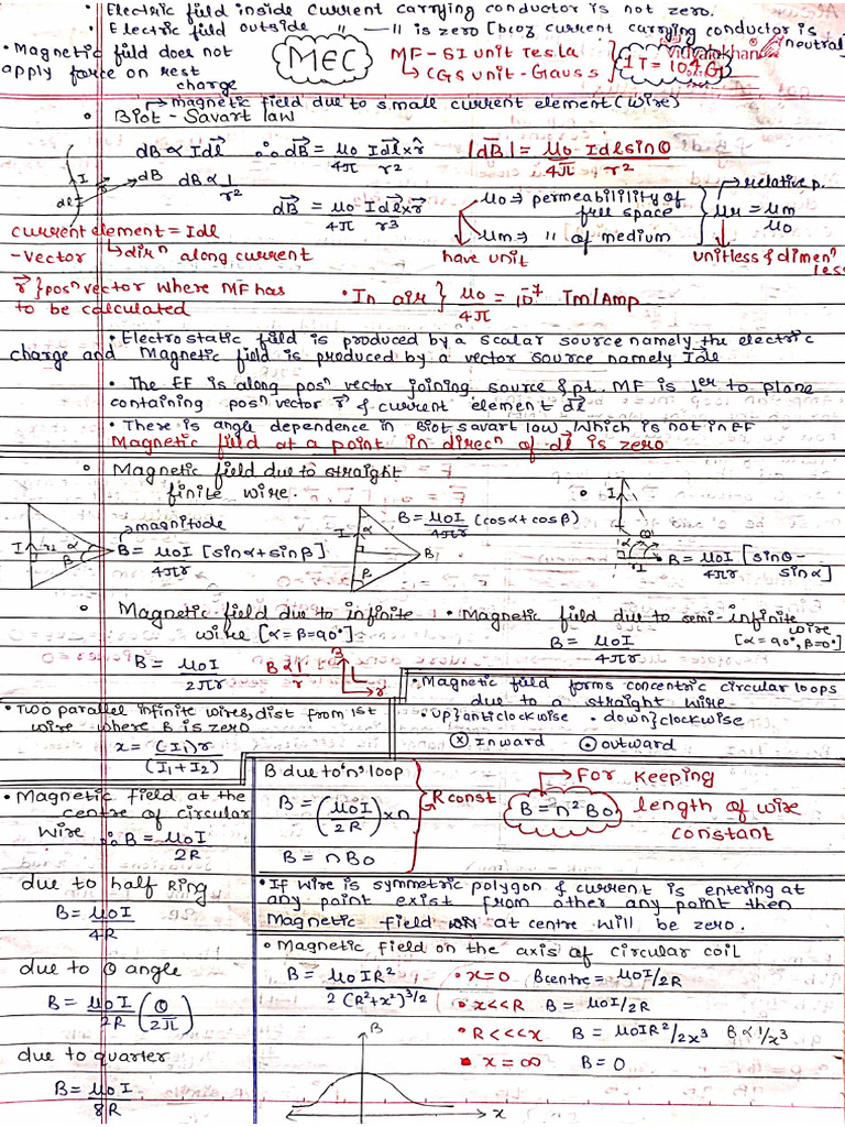 Mechanical Effects of Current Short Notes For NEET-JEE | PDF