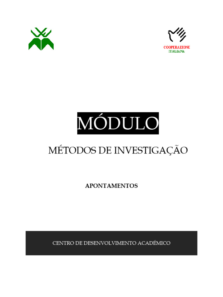 Modulo Metodos de Investigacao 2012 | PDF | Science | Conhecimento