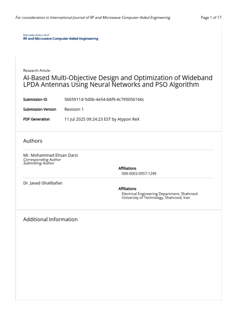 AI-Based Multi-Objective Design and Optimization of Wideband LPDA Antennas Using Neural Networks ...