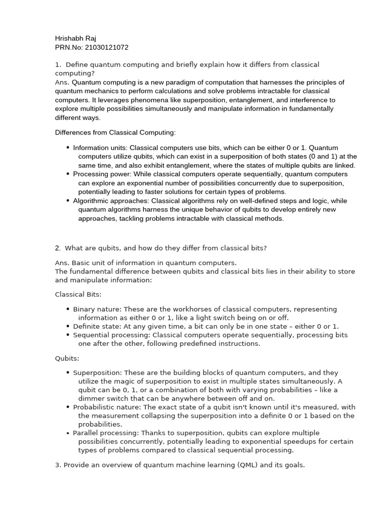Hrishabh RaJ | PDF | Quantum Computing | Machine Learning