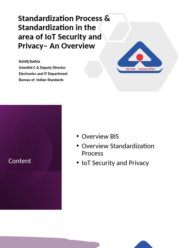 IoT Security and Privacy Standards Overview | PDF | International ...