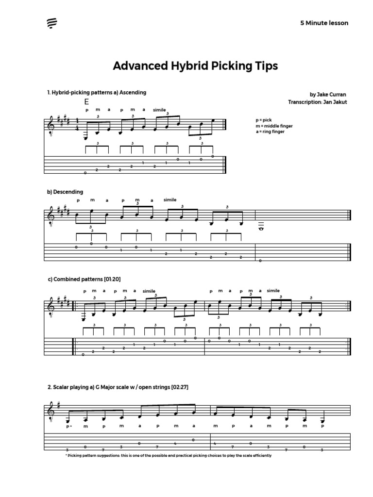 Jake Curran - Hybrid - Picking | PDF