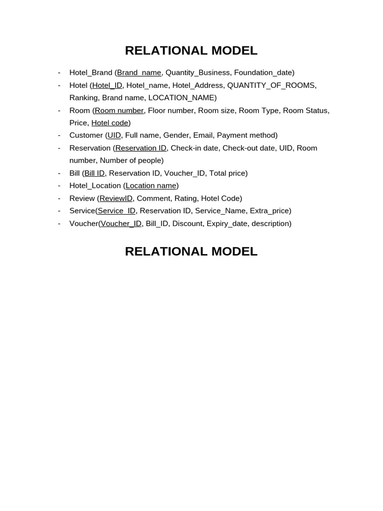 Relational Model | PDF