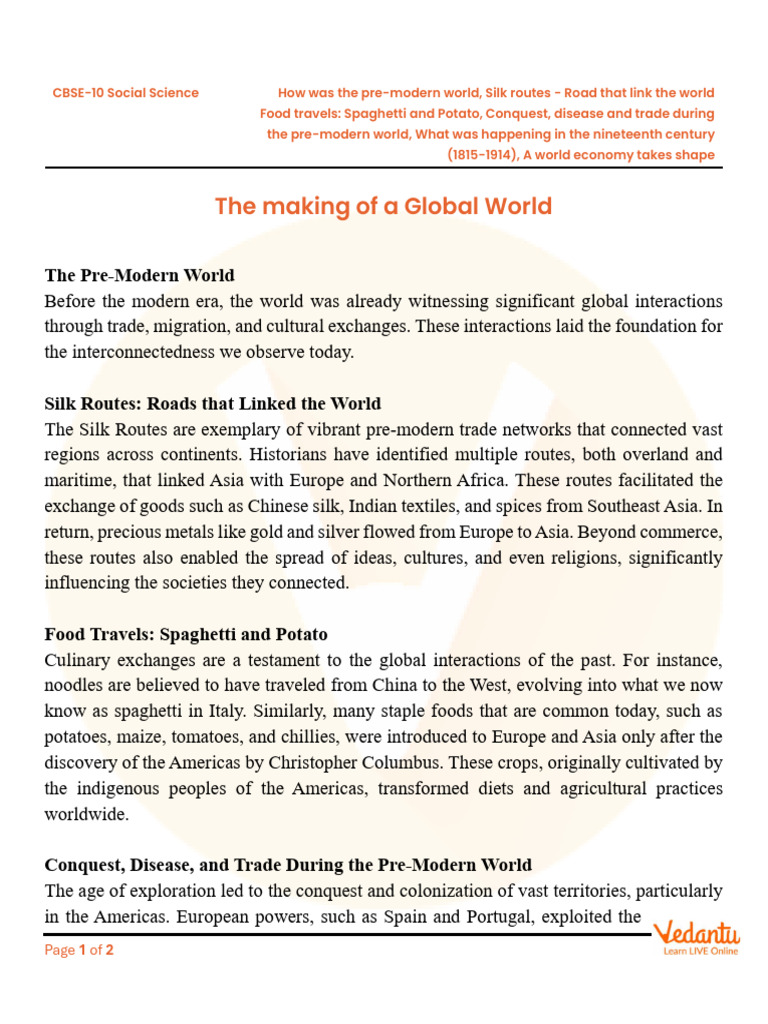 Pre-Modern Global Interactions Explained | PDF | Silk Road | Age Of ...