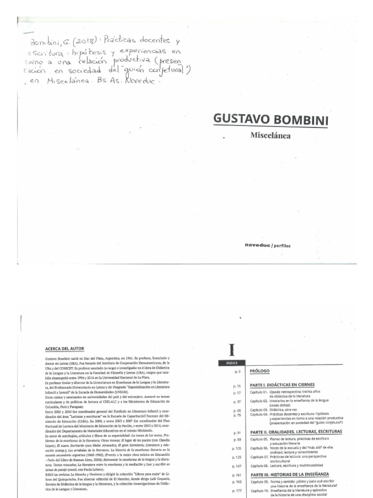 Bombini. Guion Conjetural en Libro | PDF