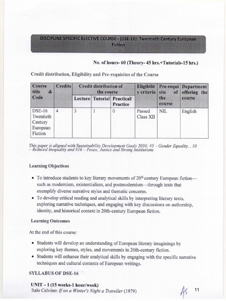 DSE - Twentieth Century European Fiction | PDF