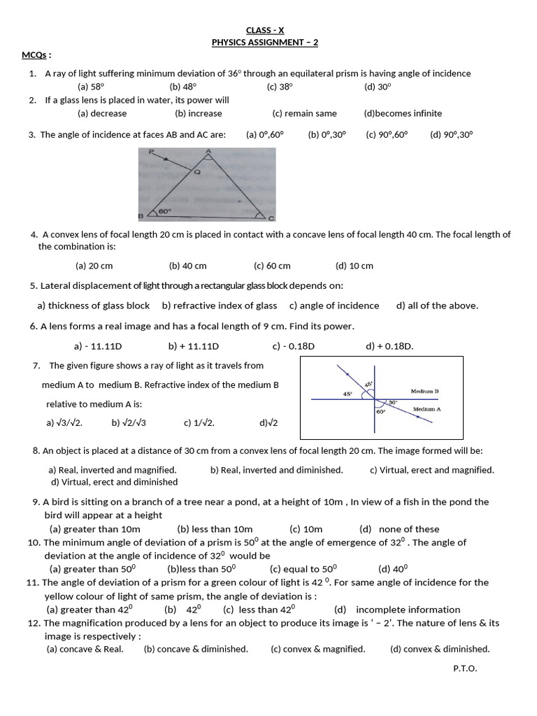X_ Physics Assignment- 2_ Select-2026 | PDF | Electromagnetic Radiation | Waves