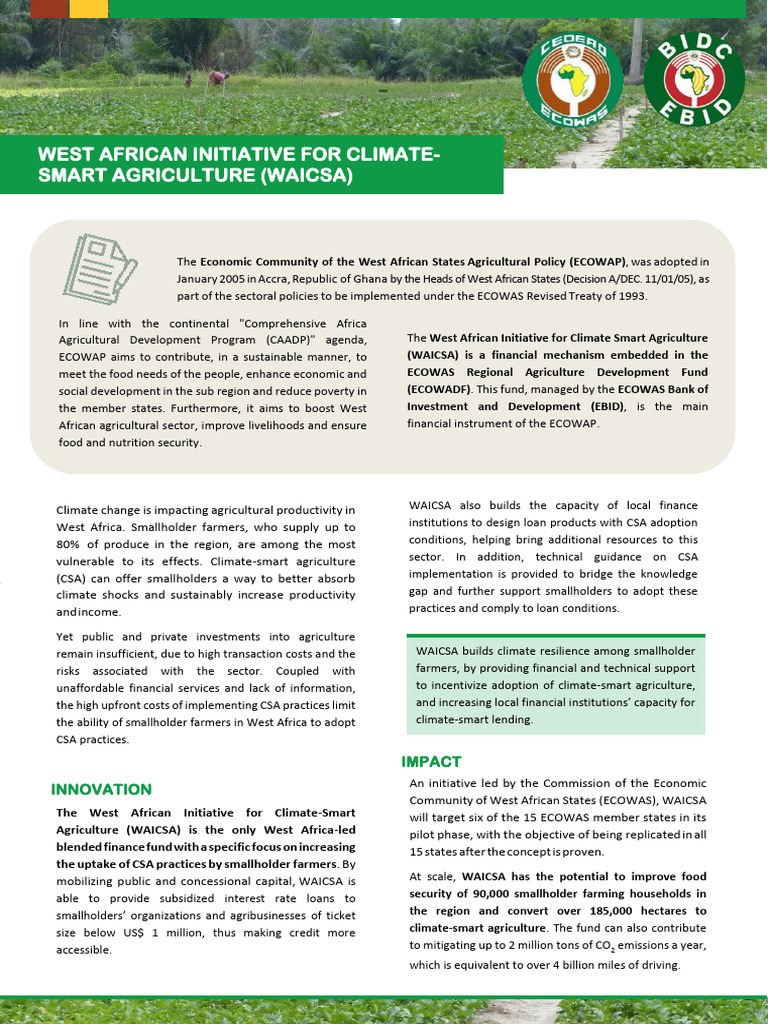Factsheet - WAICSA Factsheet EN | PDF | Smallholding | Agriculture