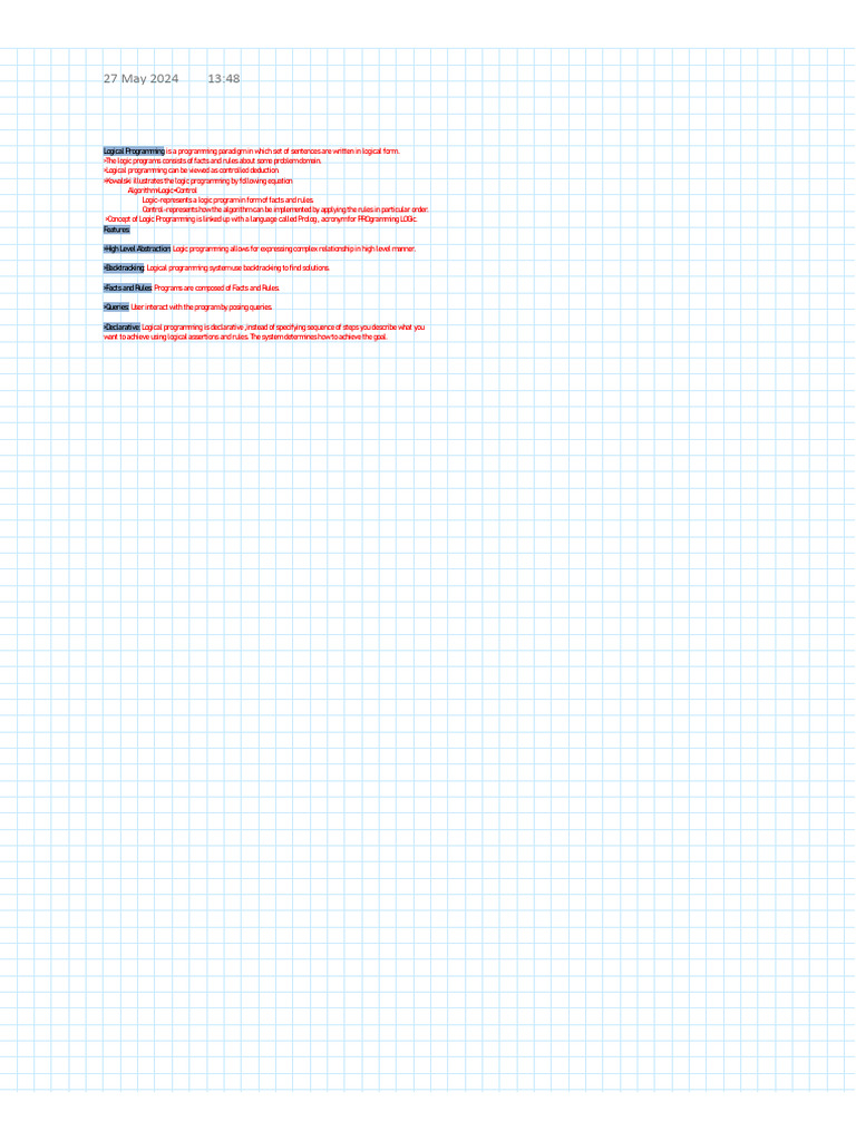 Logical Programming Is A Programming Paradigm in Which Set of Sentences ...
